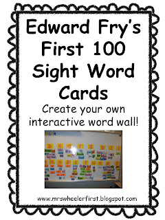 Mrs. Wheeler's First Grade Tidbits: Fry's First Grade Word Wall
