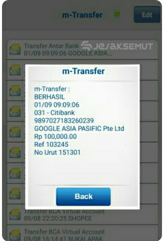 Begini! Cara Cek Riwayat Bukti Transfer BCA mobile JejakSemut