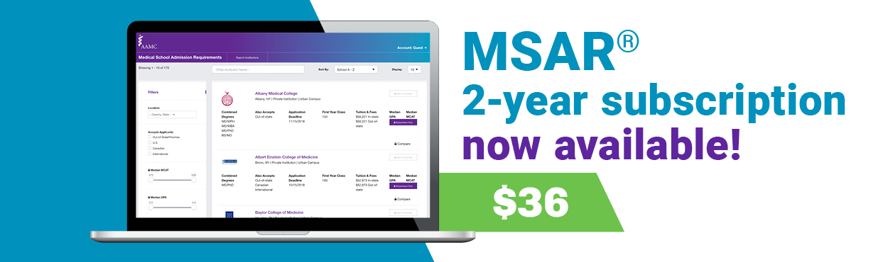 Updates to 2020 Edition of Medical School Admission Requirements (MSAR)