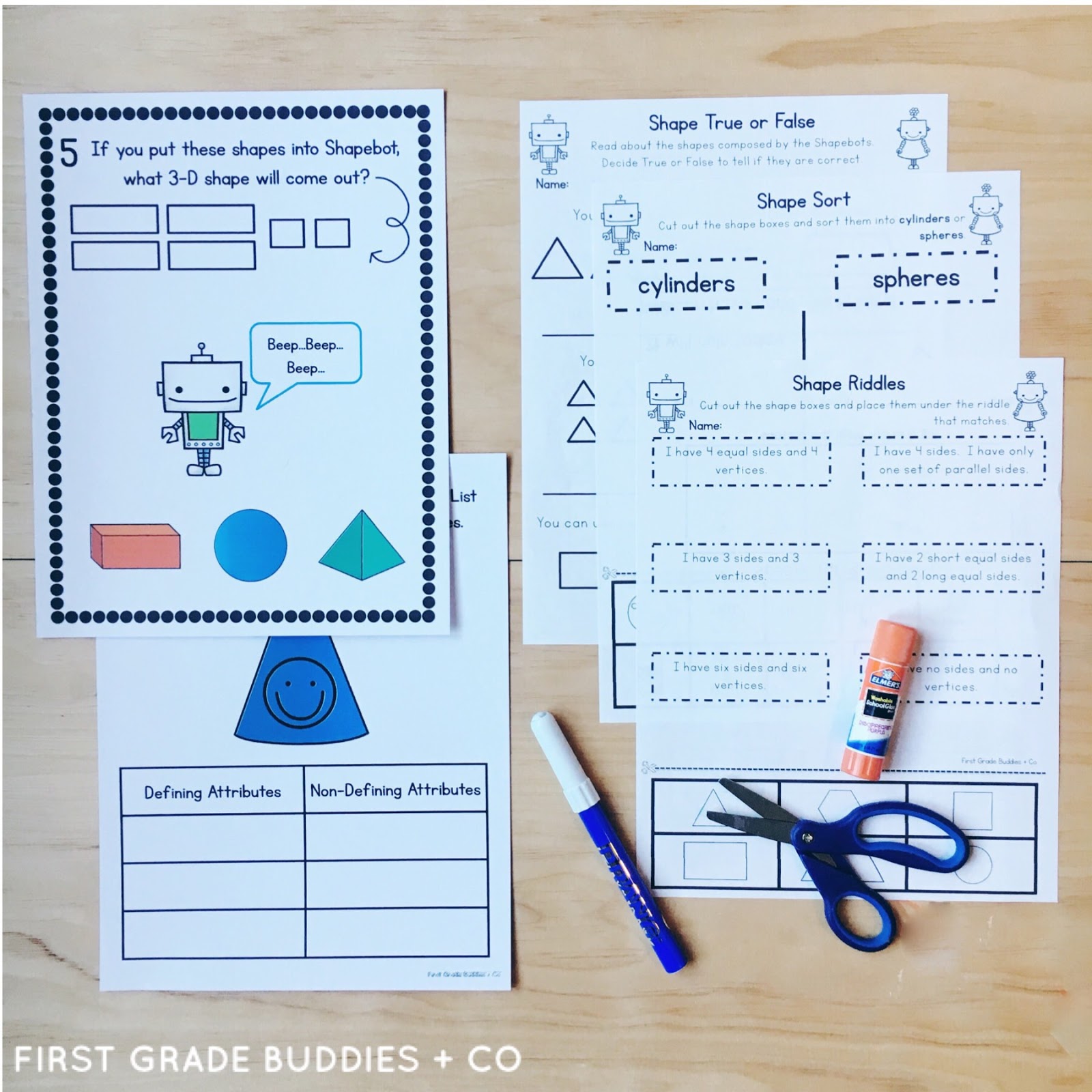 shapes {ideas + activities} | First Grade Buddies