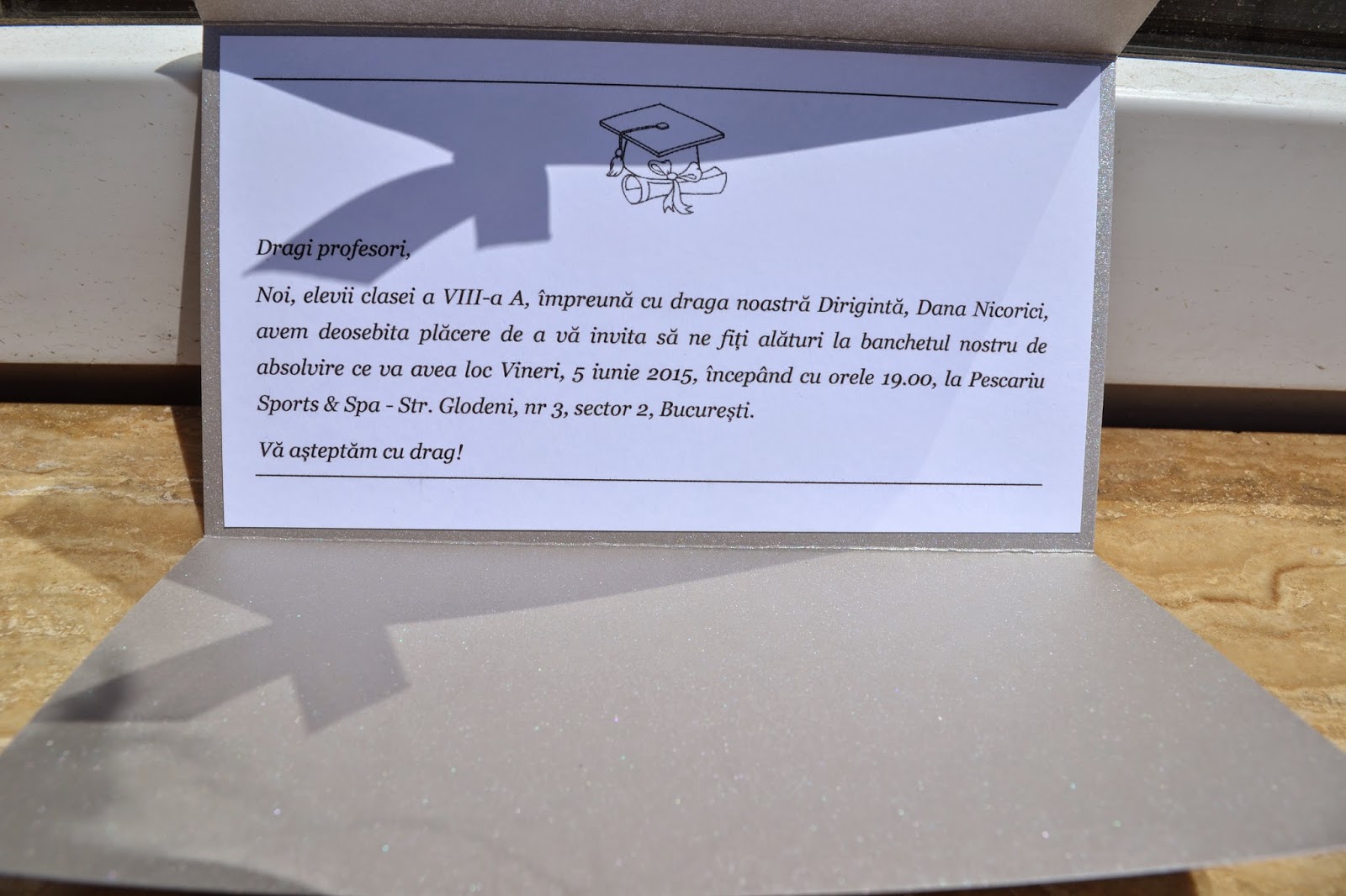 Chic Moments Decor : Invitatie banchet absolvire