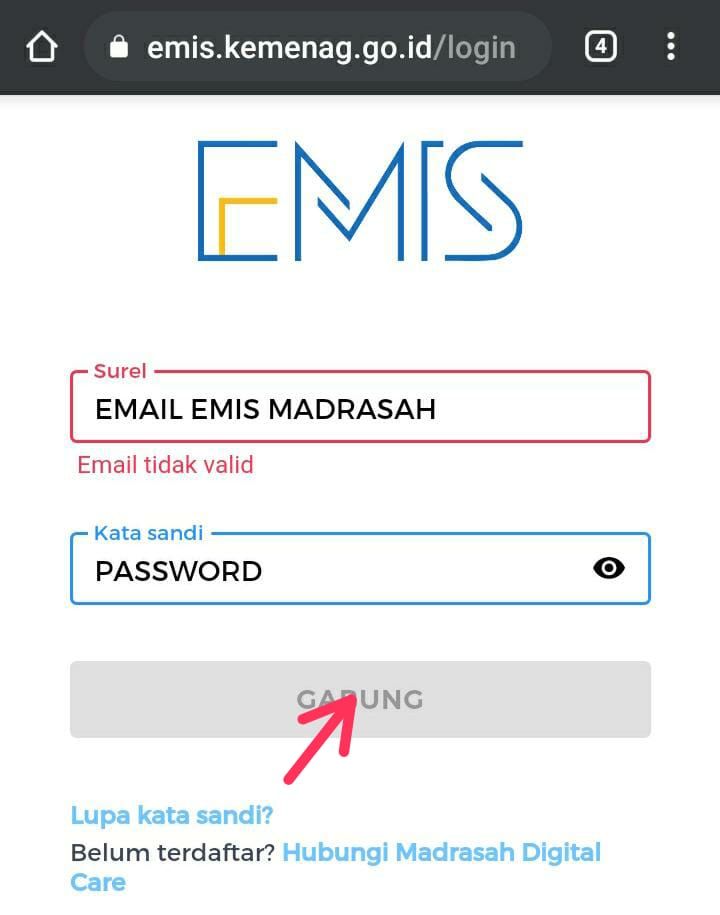 Cara Registrasi Akun Kepala Madrasah di Emis 4.0