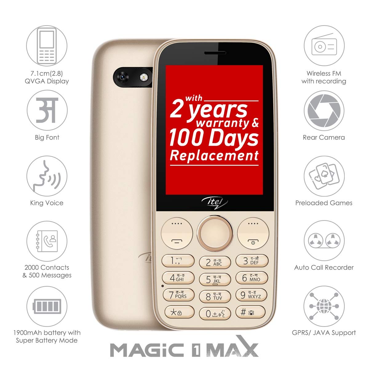 itel Magic 1 CORE model it6310 (Gold) - Pandey Ji Communication