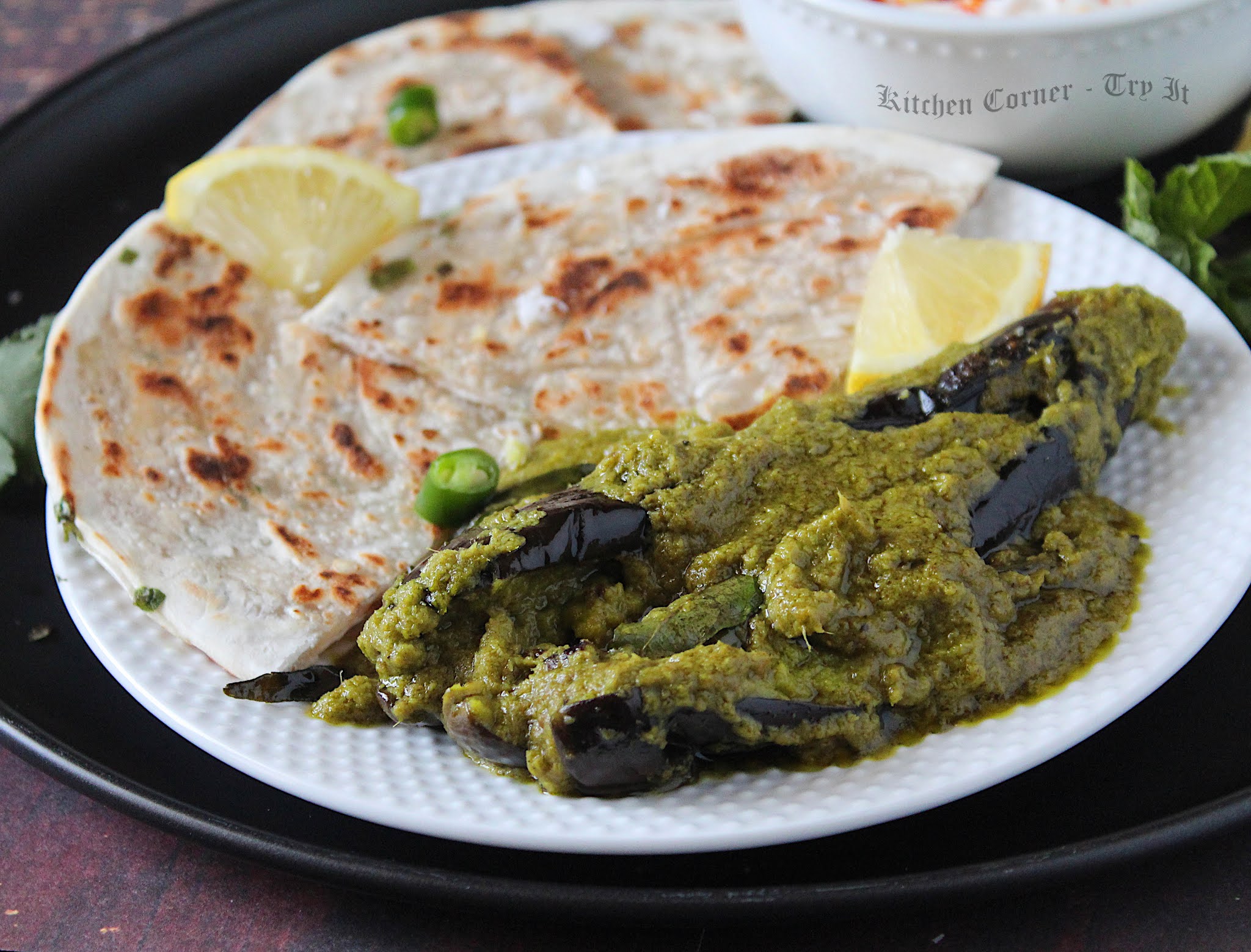 Green Chutney Stuffed Eggplant- Ravaiya- Parsi Recipe