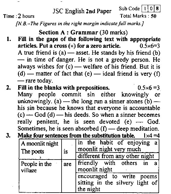 JSC English Suggestion 2020 & JSC Question Pattern [100% Common ...