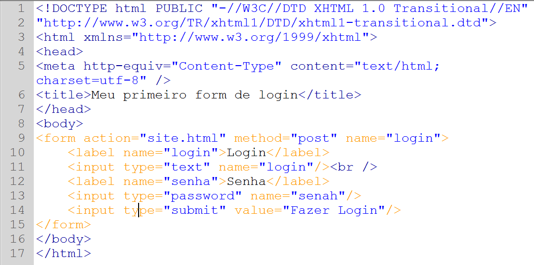 Tutorial de Html – Criando um formulário de login Tutorial de Html – Criando um formulário de login