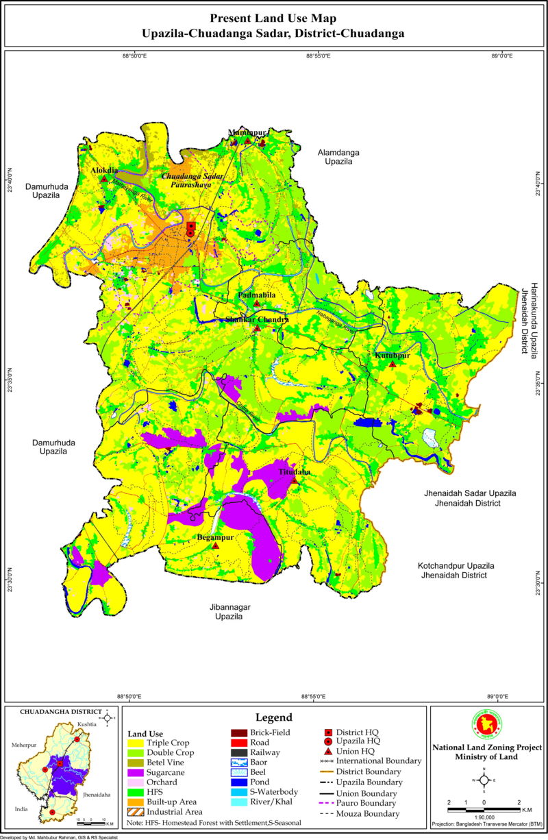 Mouza & Land Use Maps of Chuadanga Sadar Upazila, Chuadanga, Bangladesh ...
