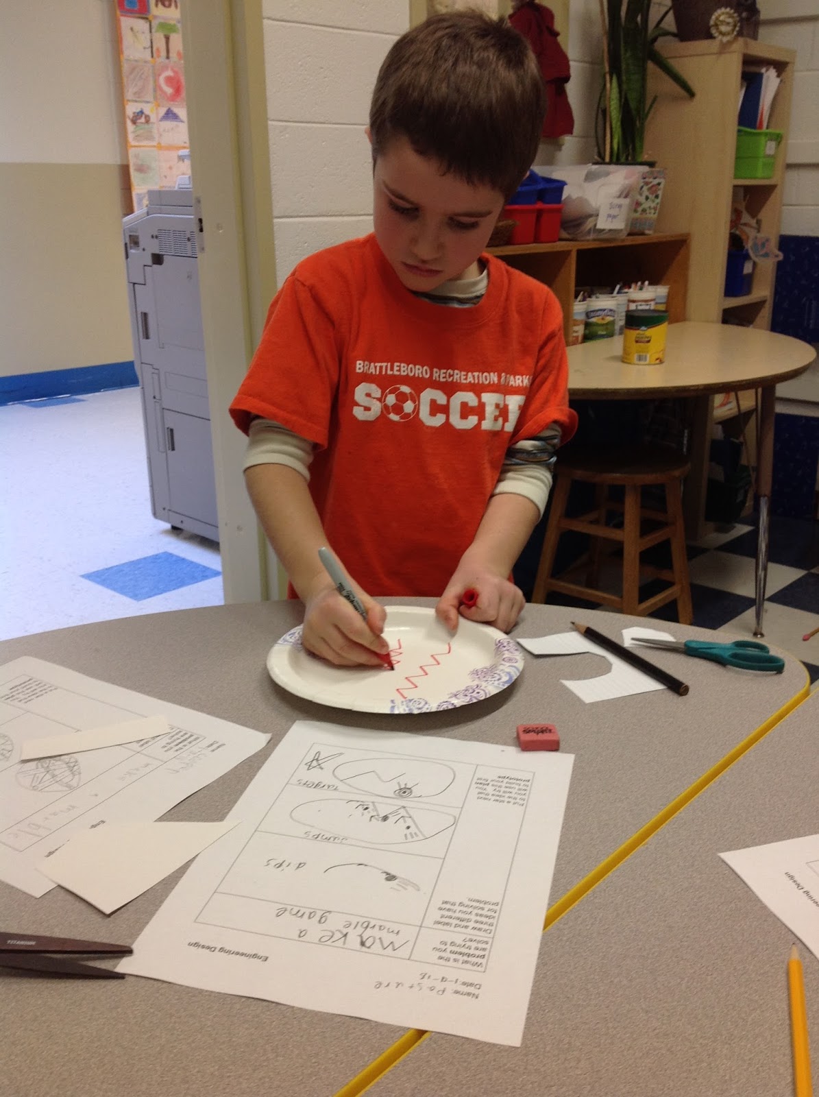 Orly's Room: 1st Graders Make Paper Plate Marble Toys