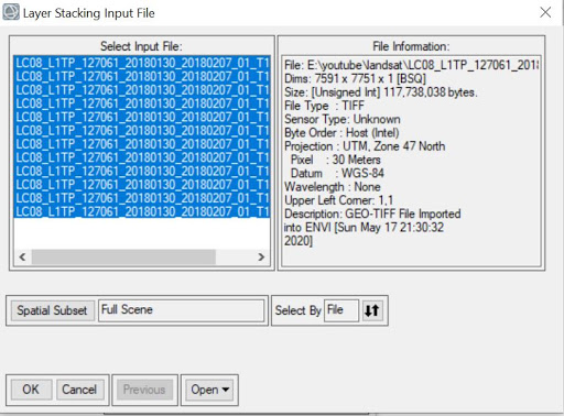 Kombinasi Band Citra Landsat (Layer Stacking)