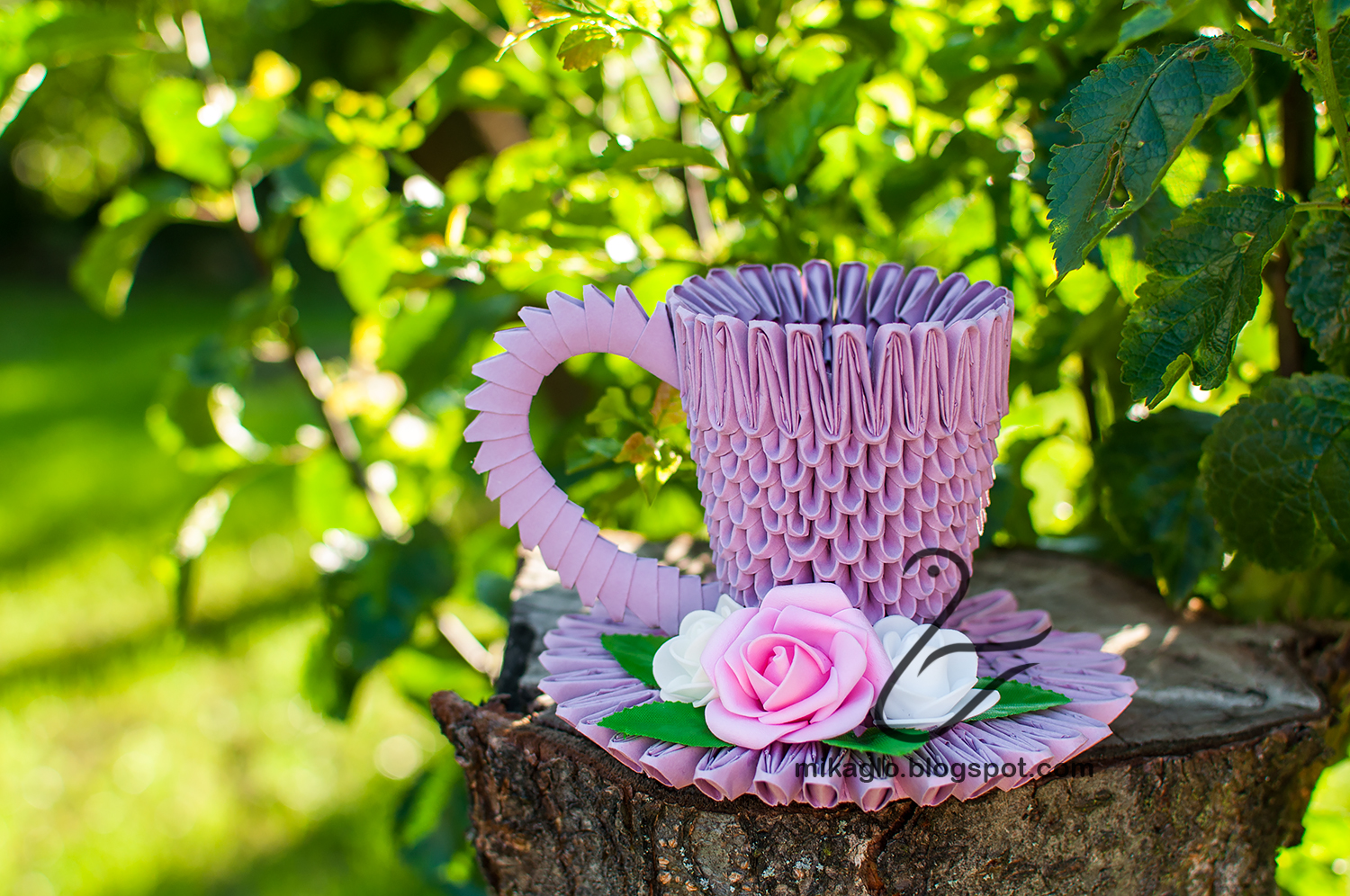 Origami 3d - mikaglo: 735. Filiżanka z origami / 3d origami tea cup