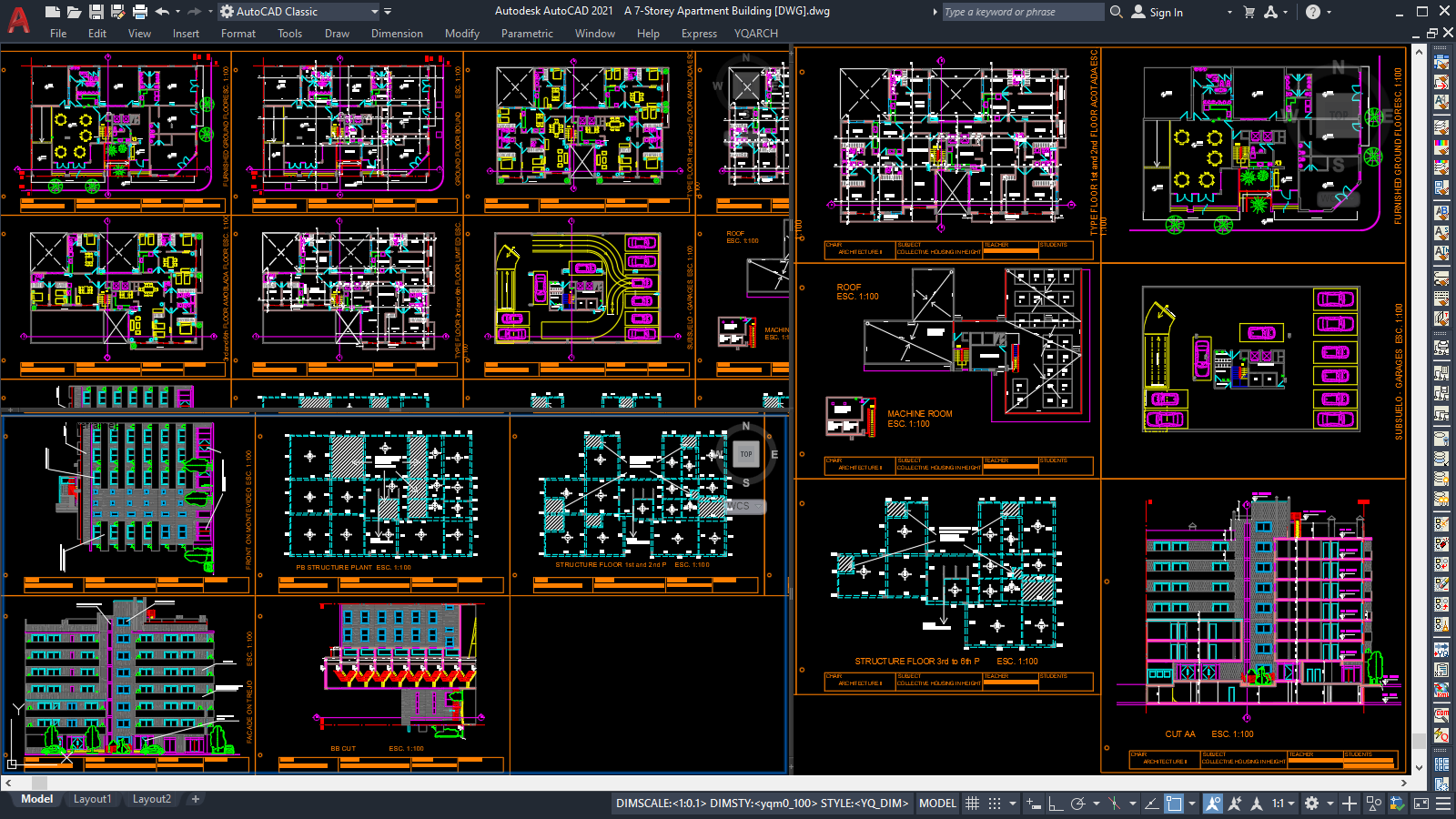 7-Storey Apartment Building [DWG]
