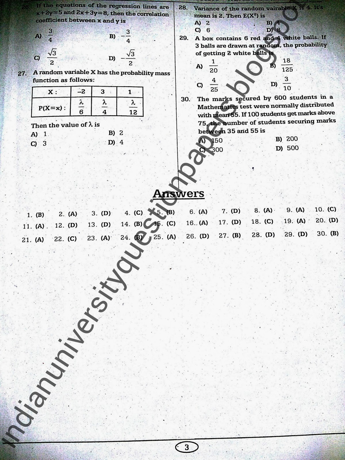 Anna University TANCET-2008 solved question paper for M.E/M.Tech/M.Arch ...