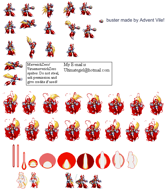 Megaman Sprite Base: Customs (32 bits)