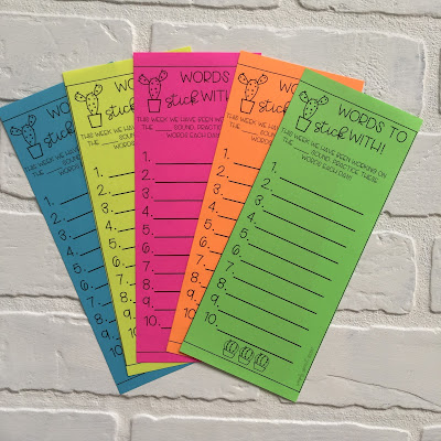 Words to Stick With! Homework Freebie | Simply Speech