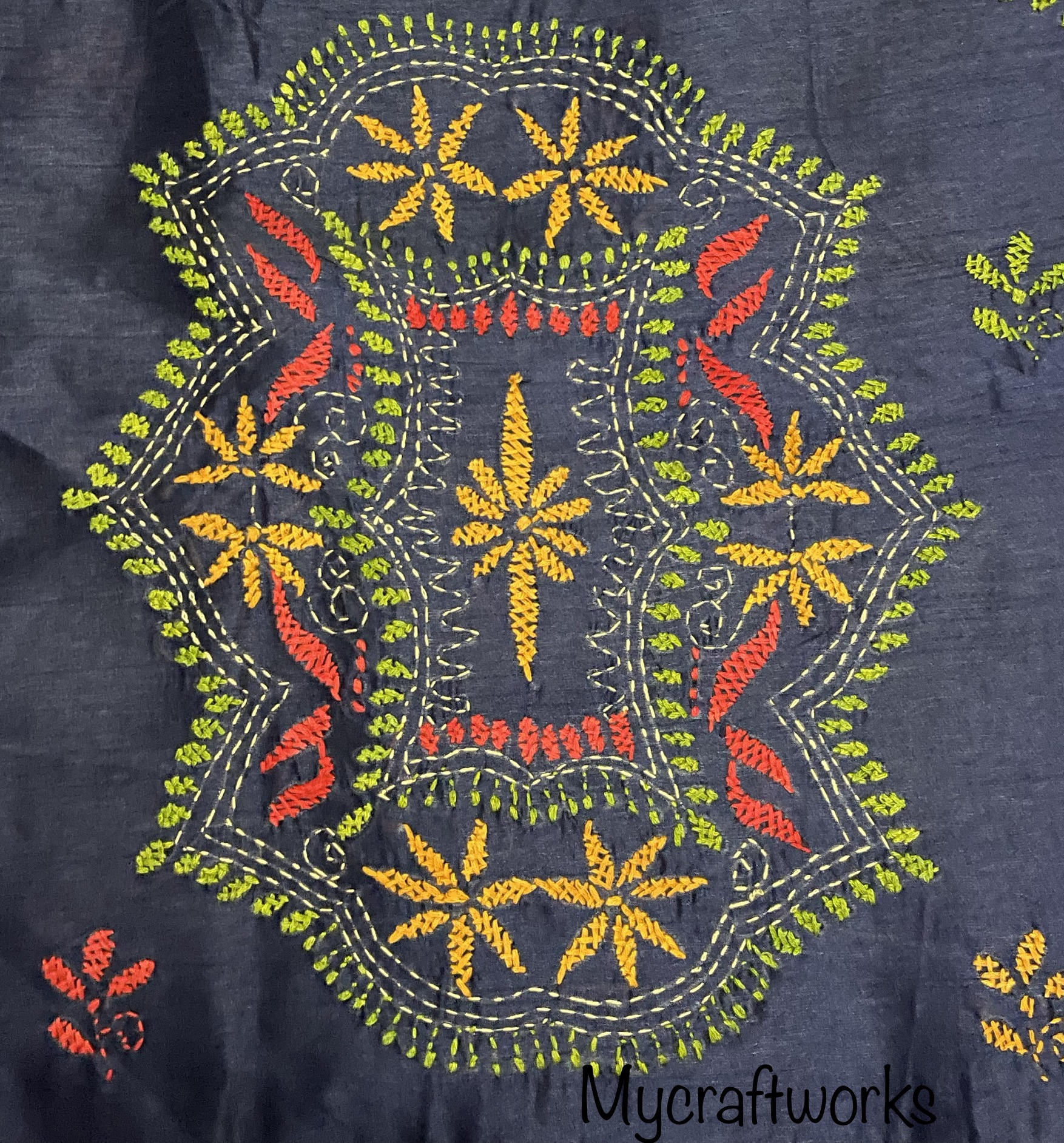 MY CRAFT WORKS: Kantha Embroidery Saree