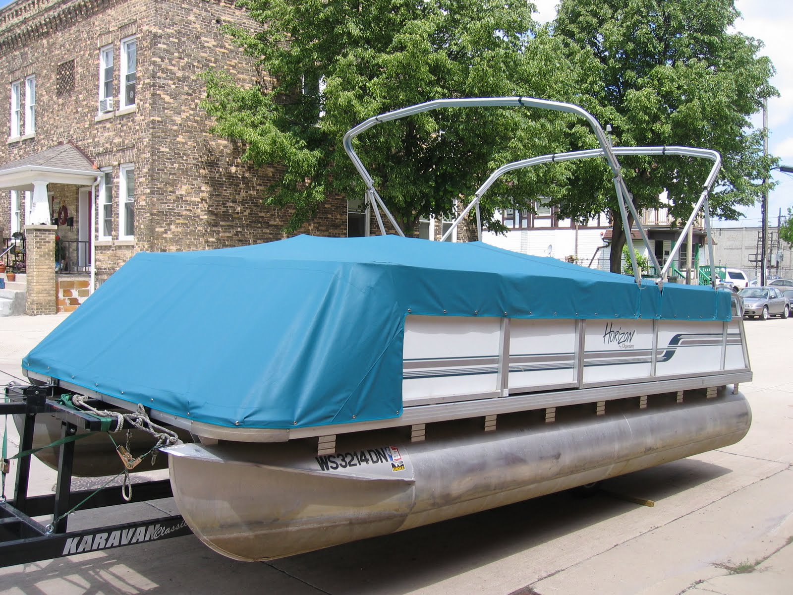 Homestyle Custom Upholstery and Awning: New top for a Pontoon boat