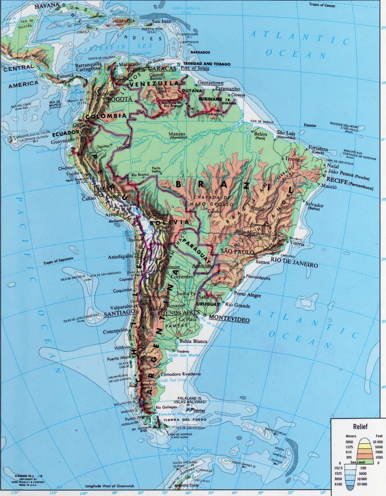 Mapa orografico de america del sur - Imagui