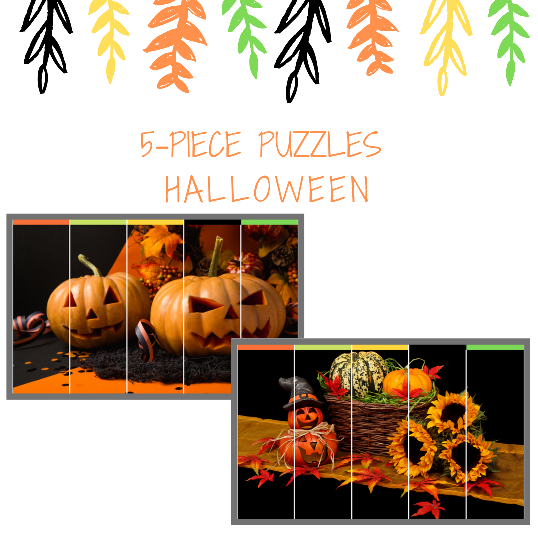 petit worlds: Printable 5-Piece Puzzles - Halloween