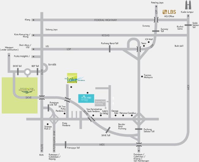 BSP Skypark Serviced Residence @ Bandar Saujana Putra: Location Map