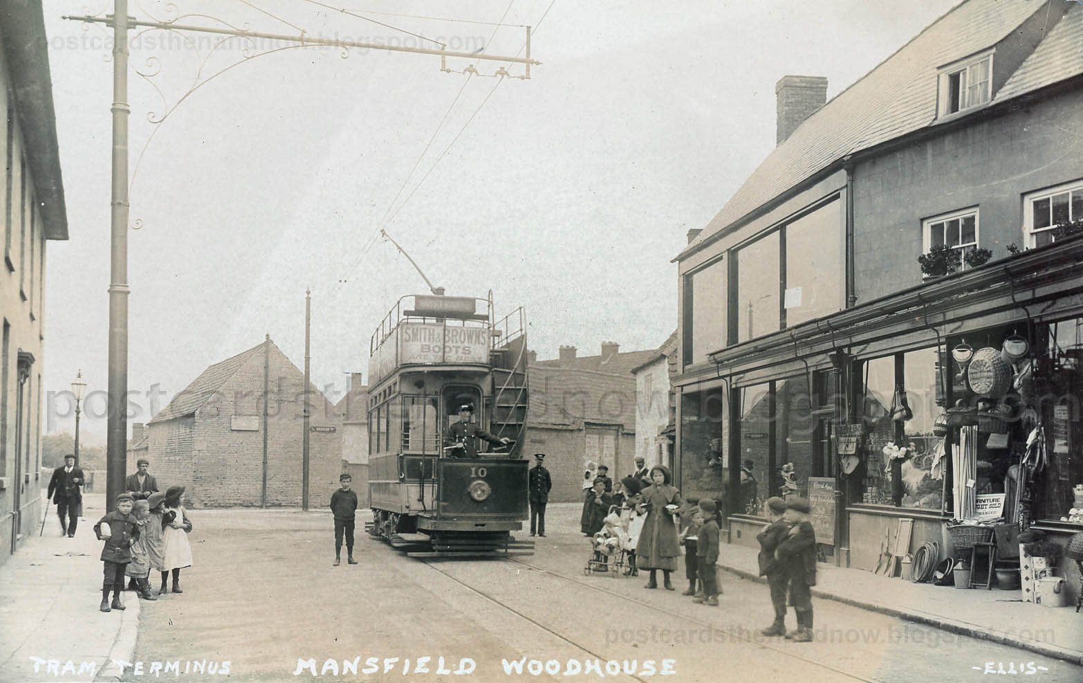 Postcards Then and Now: Mansfield Woodhouse, Nottinghamshire, The Tram ...