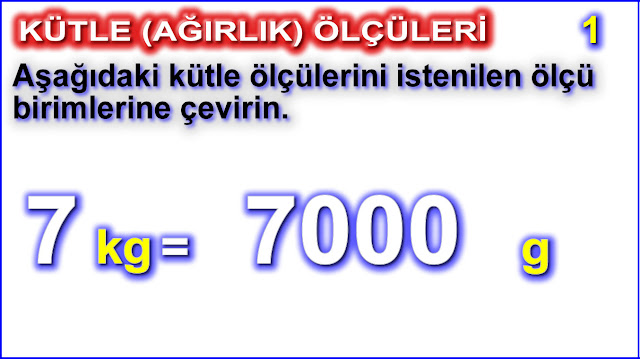 KİLOGRAMI GRAMA ÇEVİRME