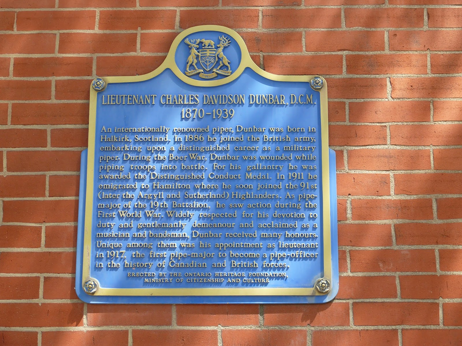 Ontario War Memorials: Hamilton - Lt-Col.John Weir Foote Armoury