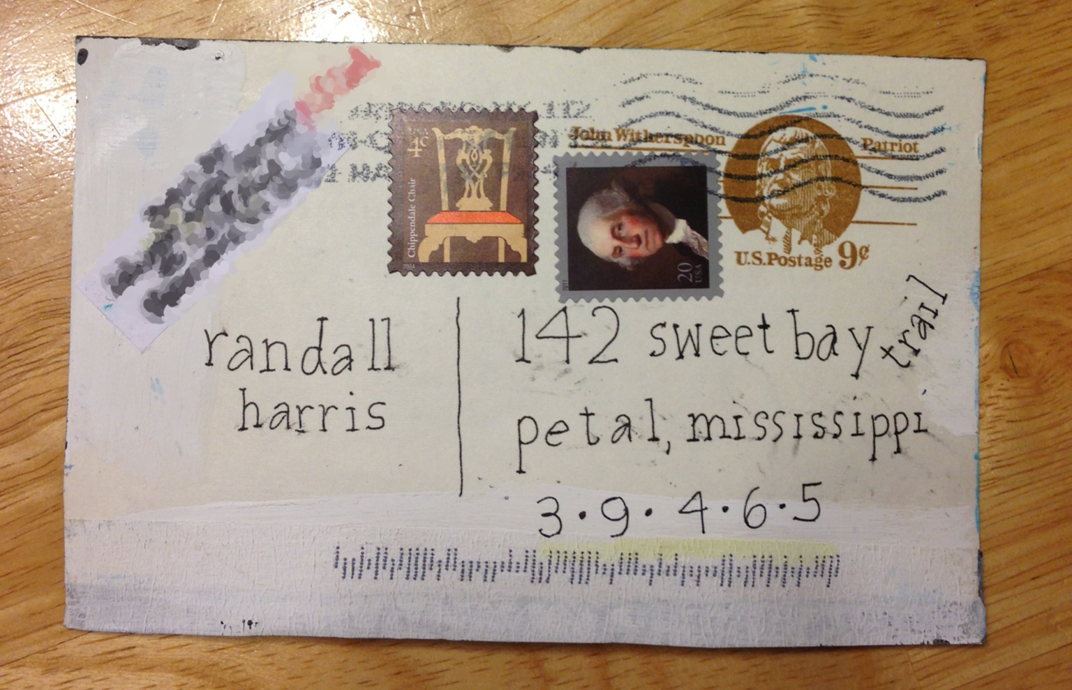 Writing By Hand: Asemic Writing Postcard