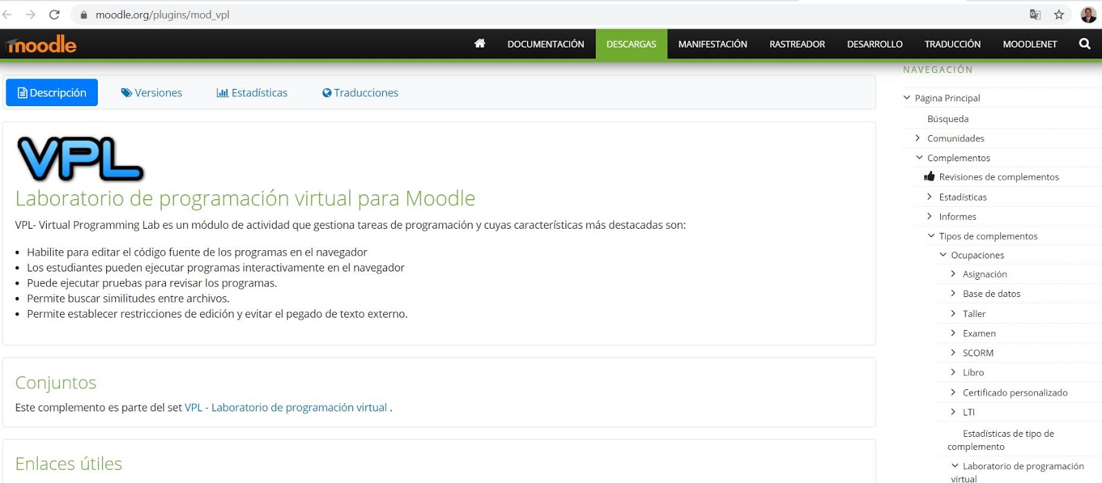 UCE-DTIC: Moodle: VPL Laboratorio de programación virtual disponible en ...