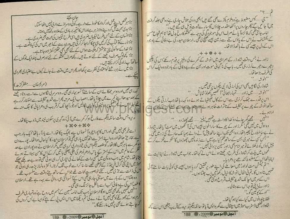 Free Urdu Digests: Aanchal Digest November 2009 Online Reading.