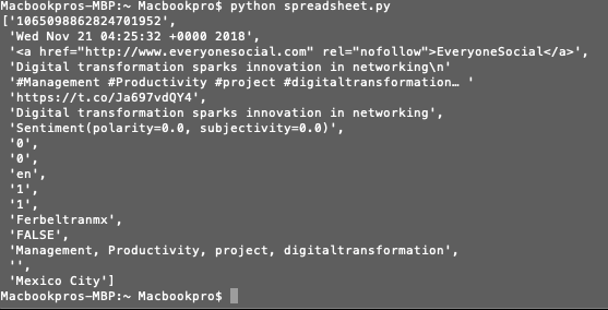 Accessing Google Spreadsheet Data using Python