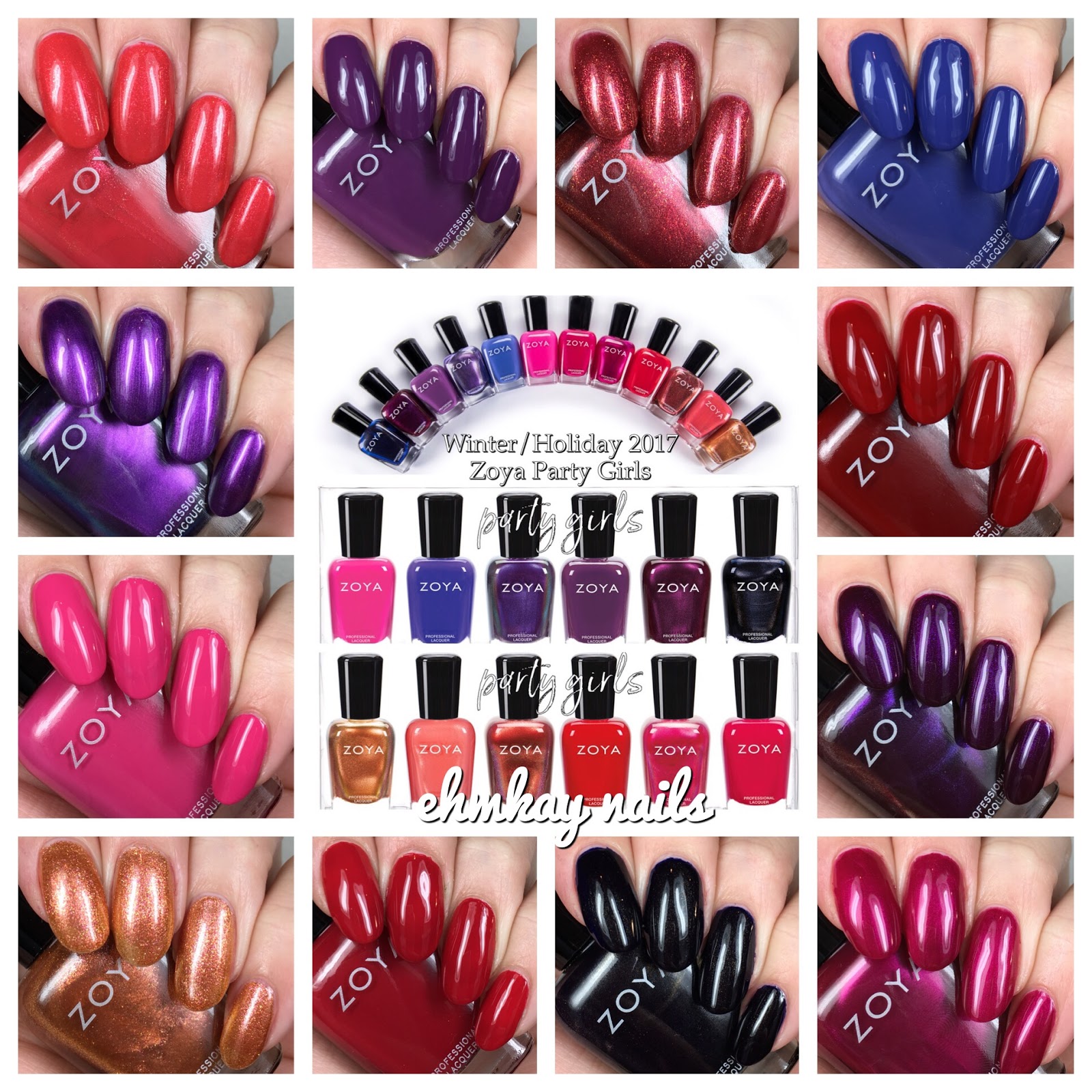 ehmkay nails: Zoya Party Girls for Holiday 2017, Swatches and Review