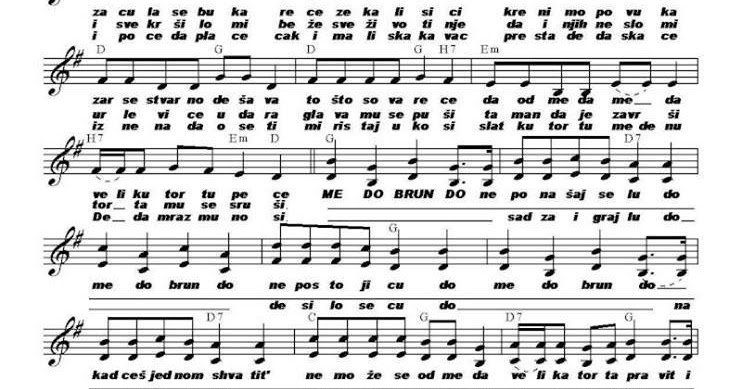 NOTE | DOMACE I STRANE: MEDO BRUNDO NOTE AKORDI TEKST