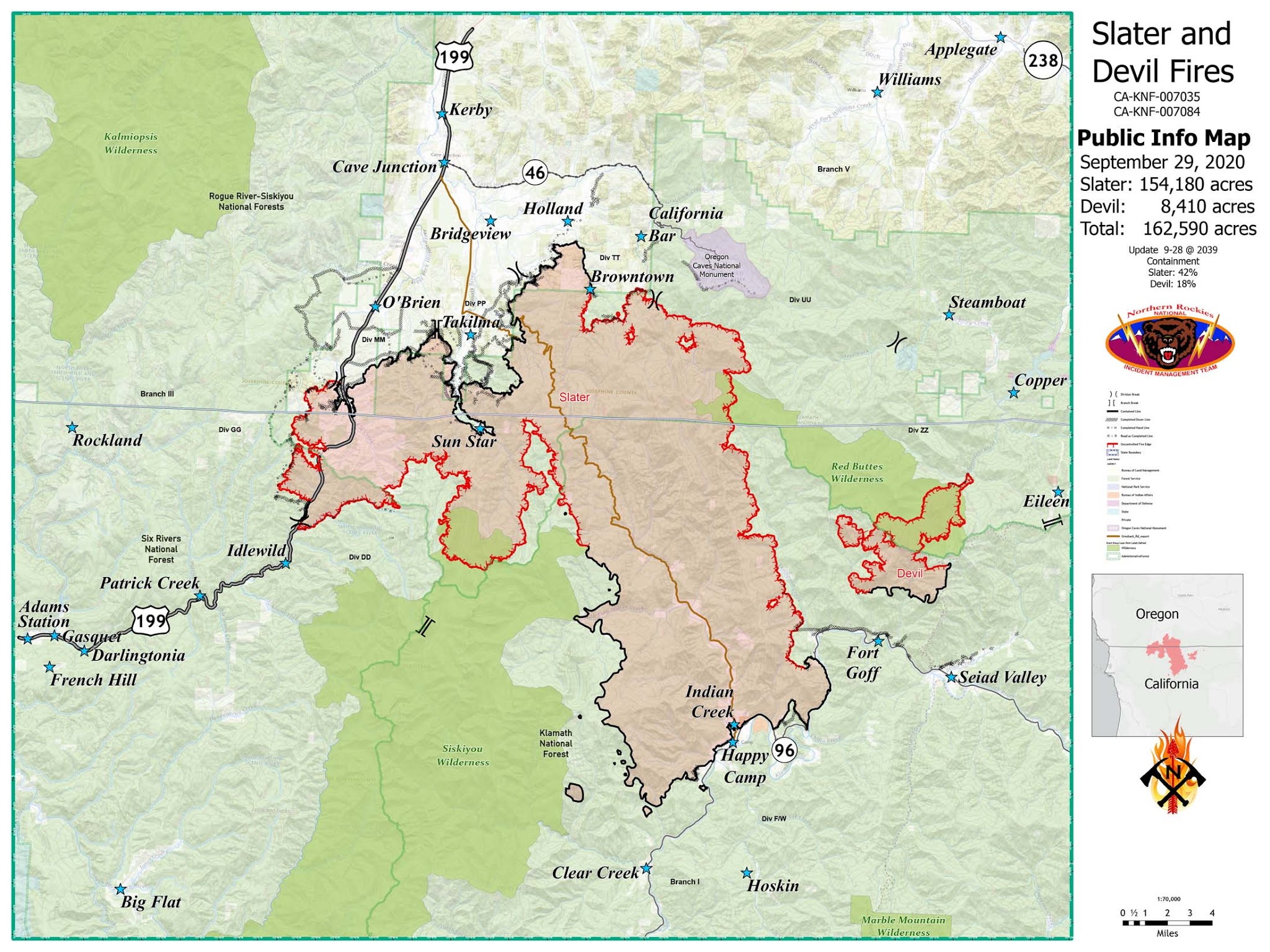Southwest Oregon Wildfire Information Center: SLATER & DEVIL FIRE