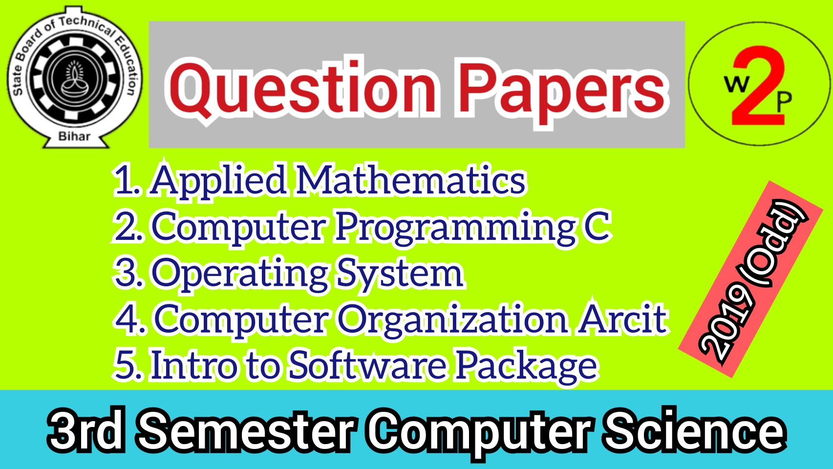 Question papers of Computer Science Engg Bihar Polytechnic | SBTE-BIHAR - Way to Polytechnic