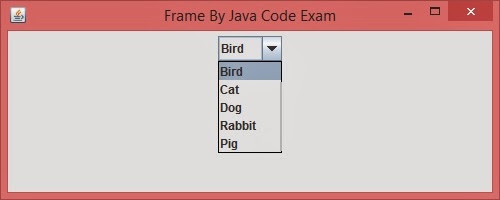 Java Code Exam Java Gui การสร้าง Combo Boxes โดยใช้ Jcombobox Using Combo Box