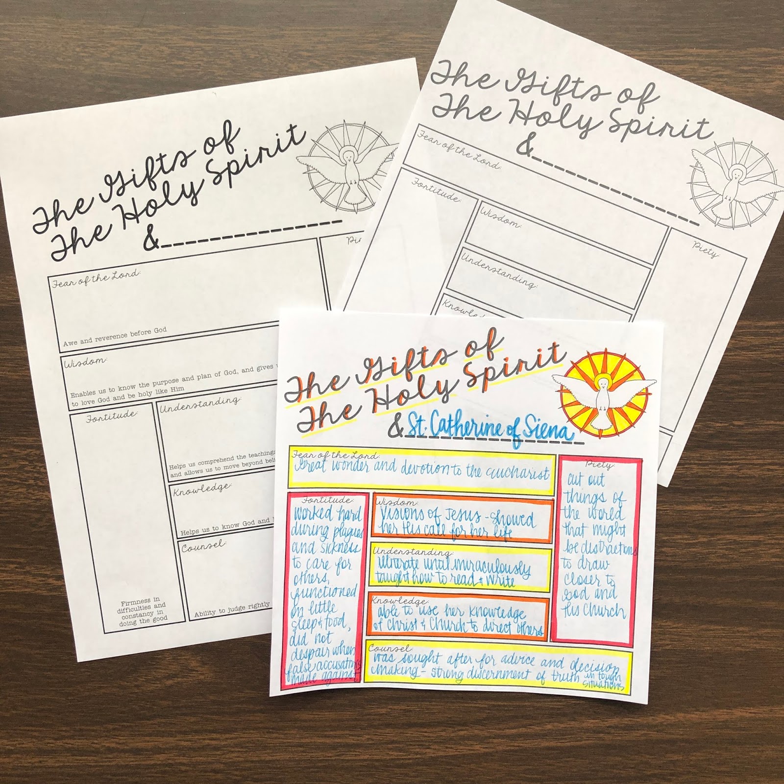 Look to Him and be Radiant: Confirmation Saint Graphic Organizers