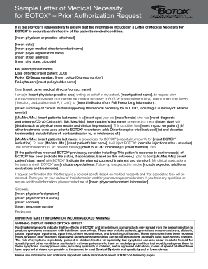 Botox Letter Of Medical Necessity Template ~ Resume Letter