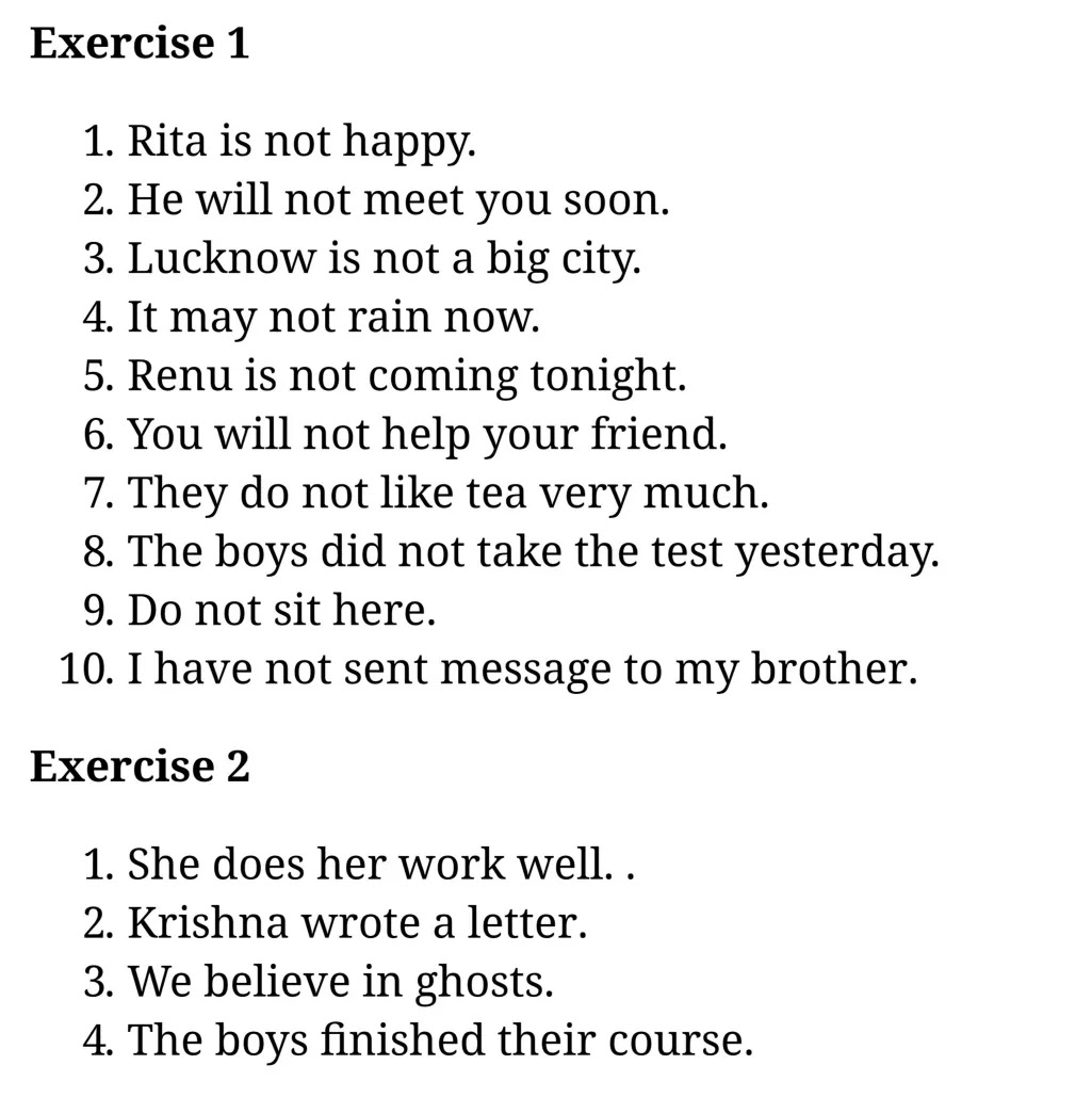 10 Grammar Negative Sentences 10 Grammar Negative Sentences