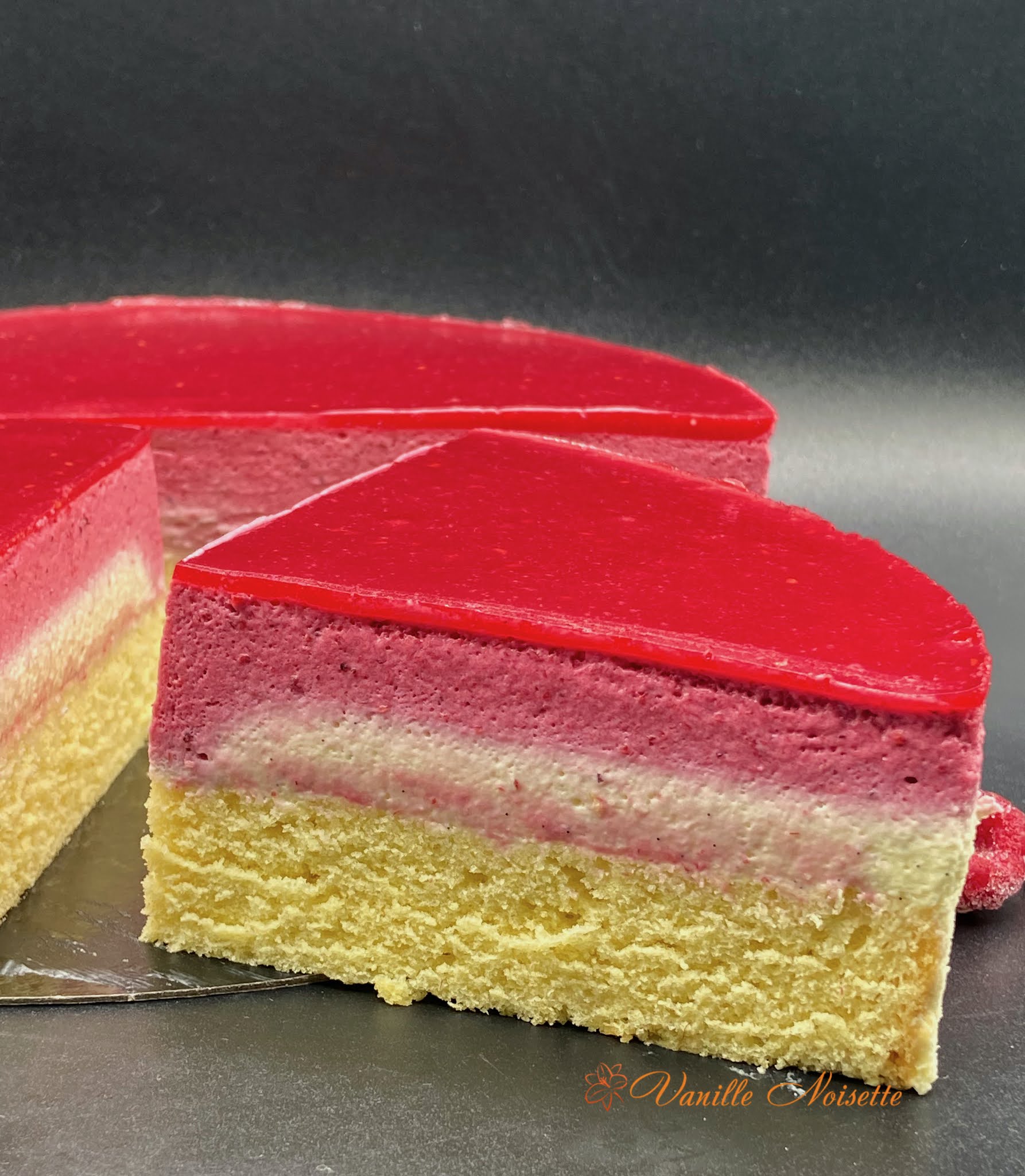 Vanille Noisette : BAVAROIS VANILLE/FRUITS ROUGES