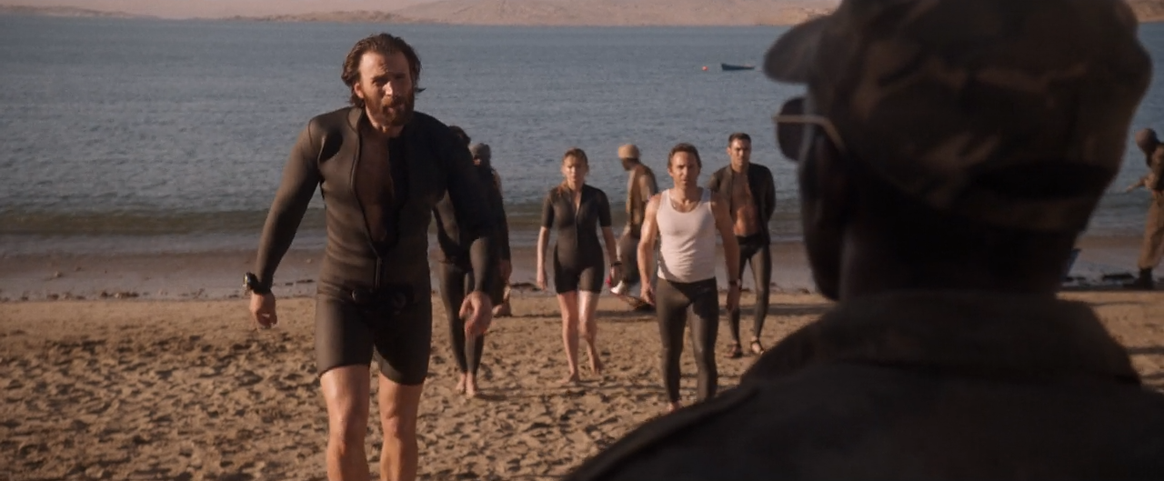 Michiel Huisman, Chris Evans & Alex Hassell in The Red Sea Diving ...