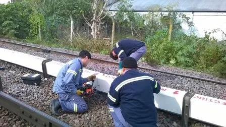 CRÓNICA FERROVIARIA: Línea Urquiza: Reposición cobertores de tercer riel