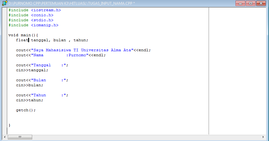Input Dan Output C++ ~ Purnomo Developer
