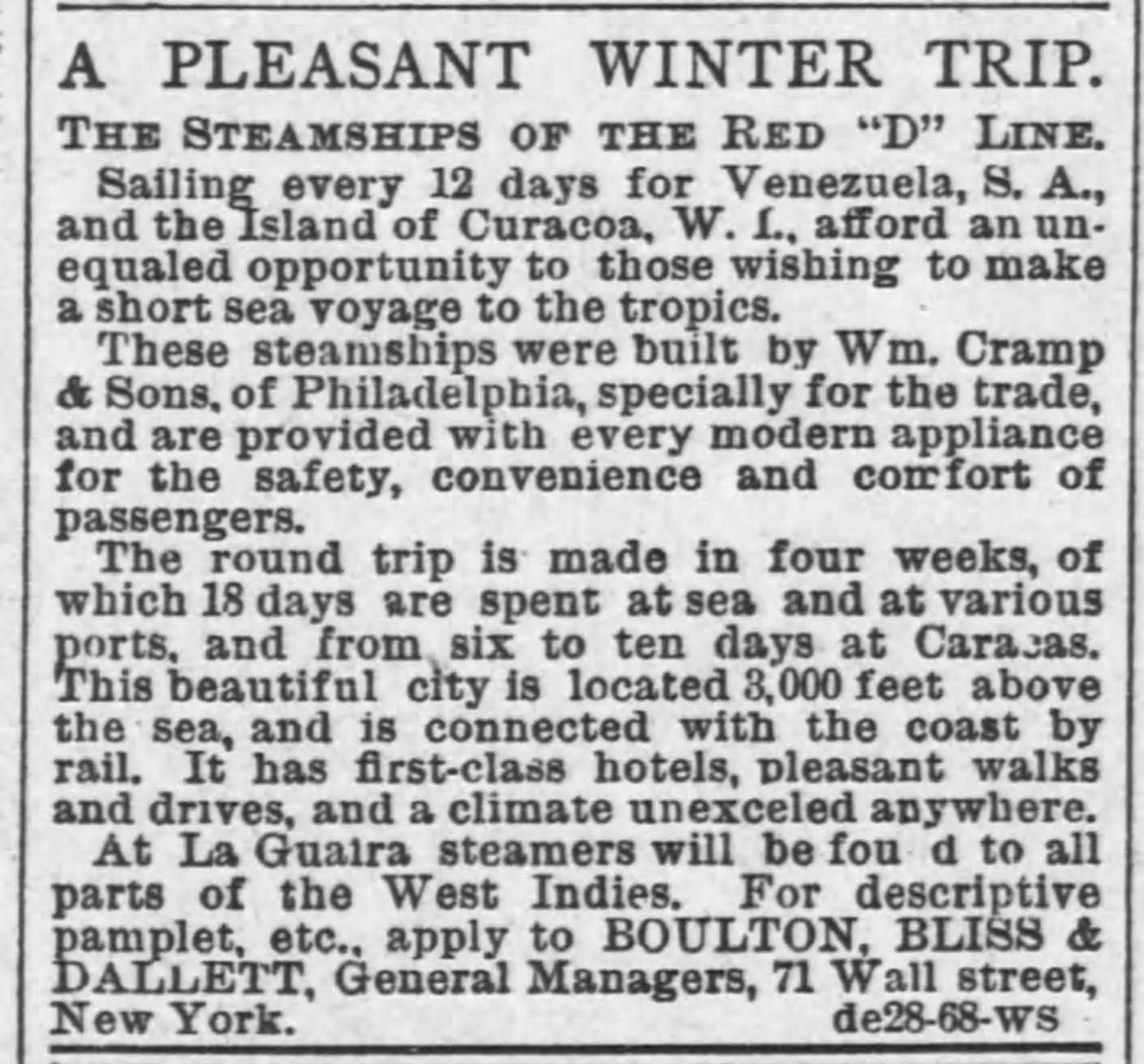 Wanted On Voyage: RED "D" LINE TO THE SPANISH MAIN: U.S.M.S. CARABOBO