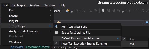 Dreamstate Coding: Where did my unit tests go? X64