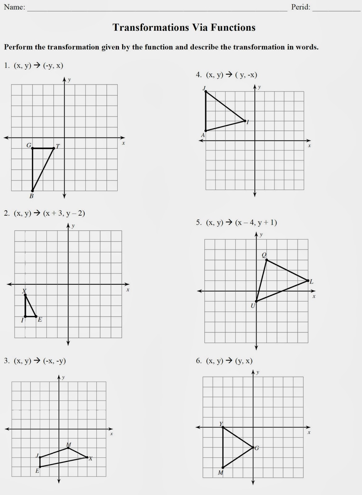 Mr. Matt's Math Classes: Assignment - Transformations via Functions