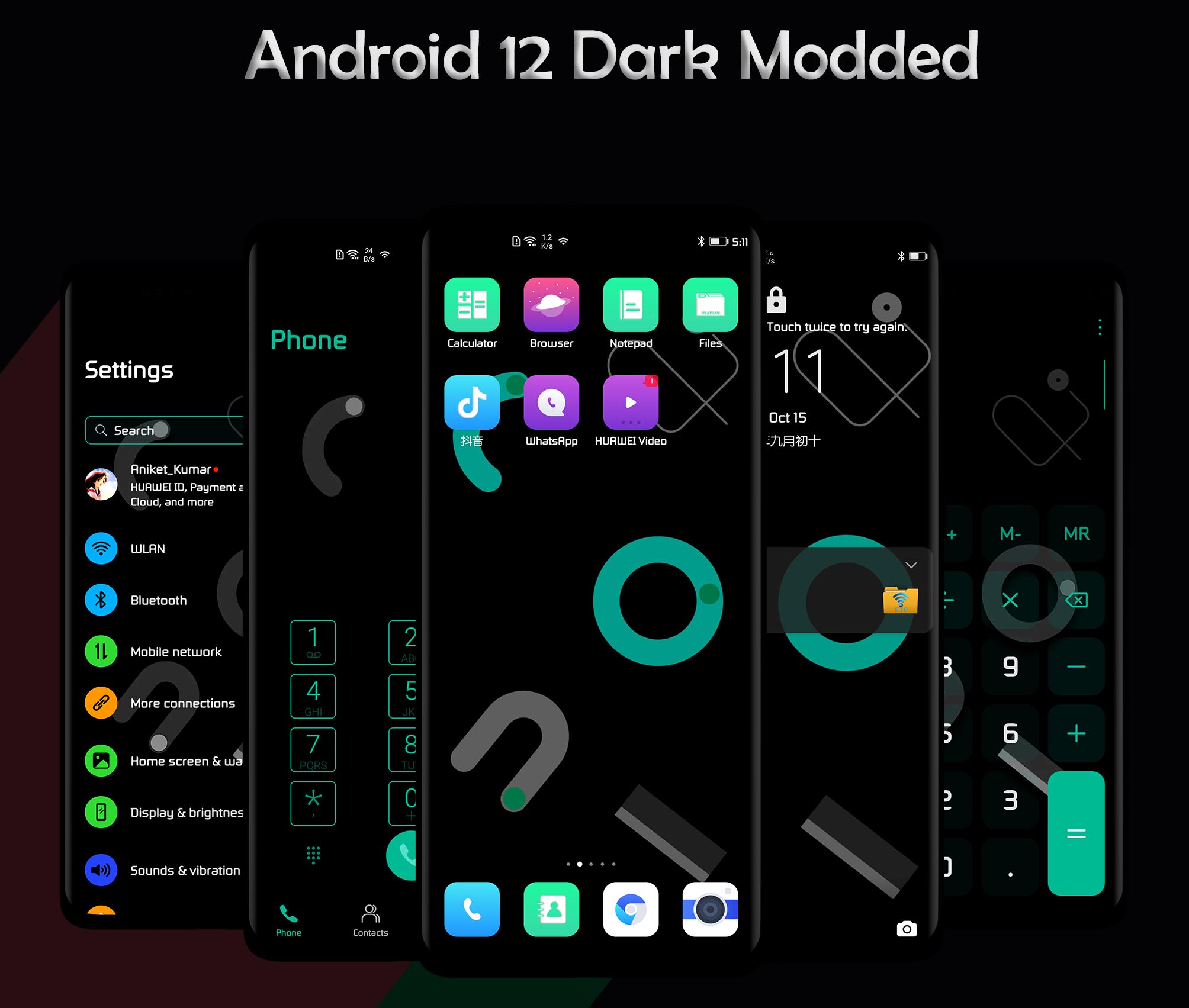 [EMUI THEME] Dark Android 12 Mod EMUI 10/11 & Magic Ui 3/4 Theme