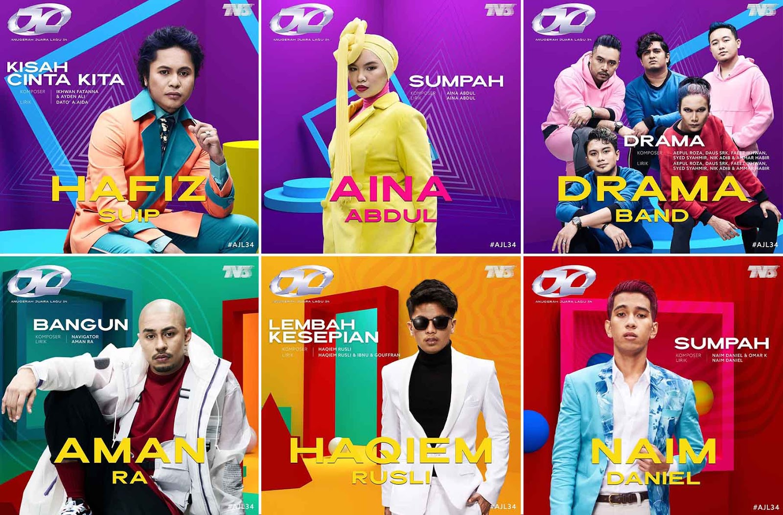 12 Poster Finalis AJL 34 Stylo Habis Dengan Warna Pop