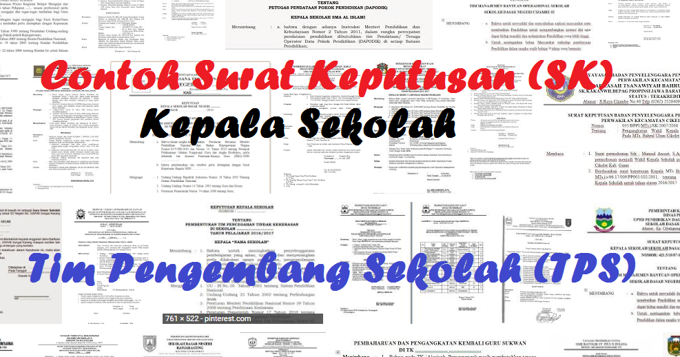 Contoh Format SK Tim Pengembang Sekolah (TPS) SD, SMP, SMA, SMK Tahun 2018 | Download RPP ...