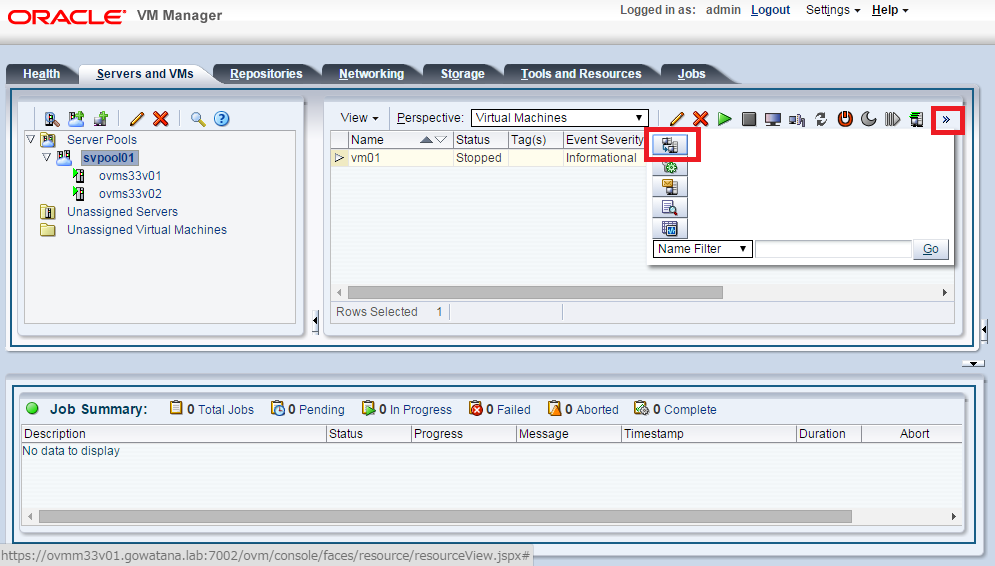 Oracle Linux とその周辺のもの Oracle Vm Manager 3 3 3 での Vm クローンの様子。