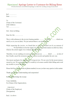 Draft Apology Letter to Customer for Wrong Invoice Billing Error